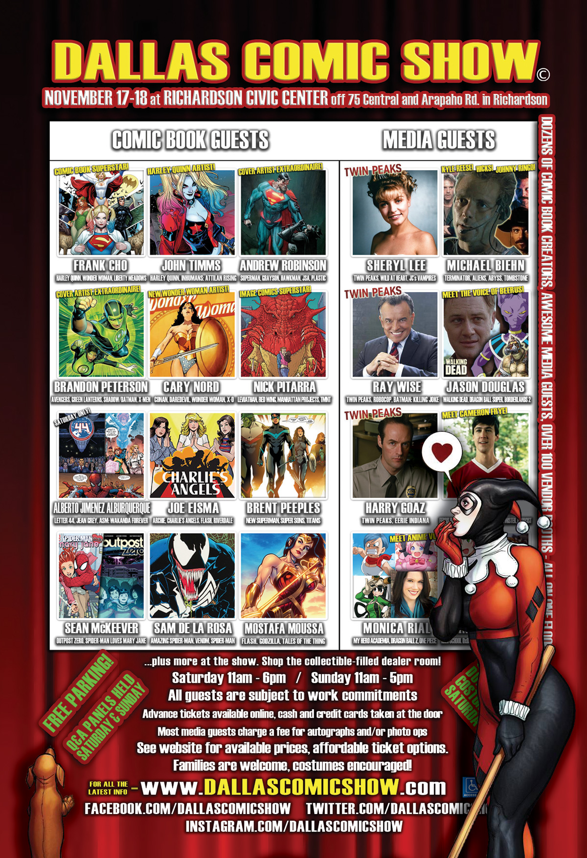 DALLAS COMIC SHOW Nov 17-18, Frank Cho, John Timms, Cary Nord, Andrew ...